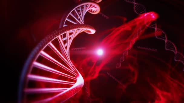 Red Blood DNA Strand Glow in Slow Motion - 3D Animation — Stock Video ...