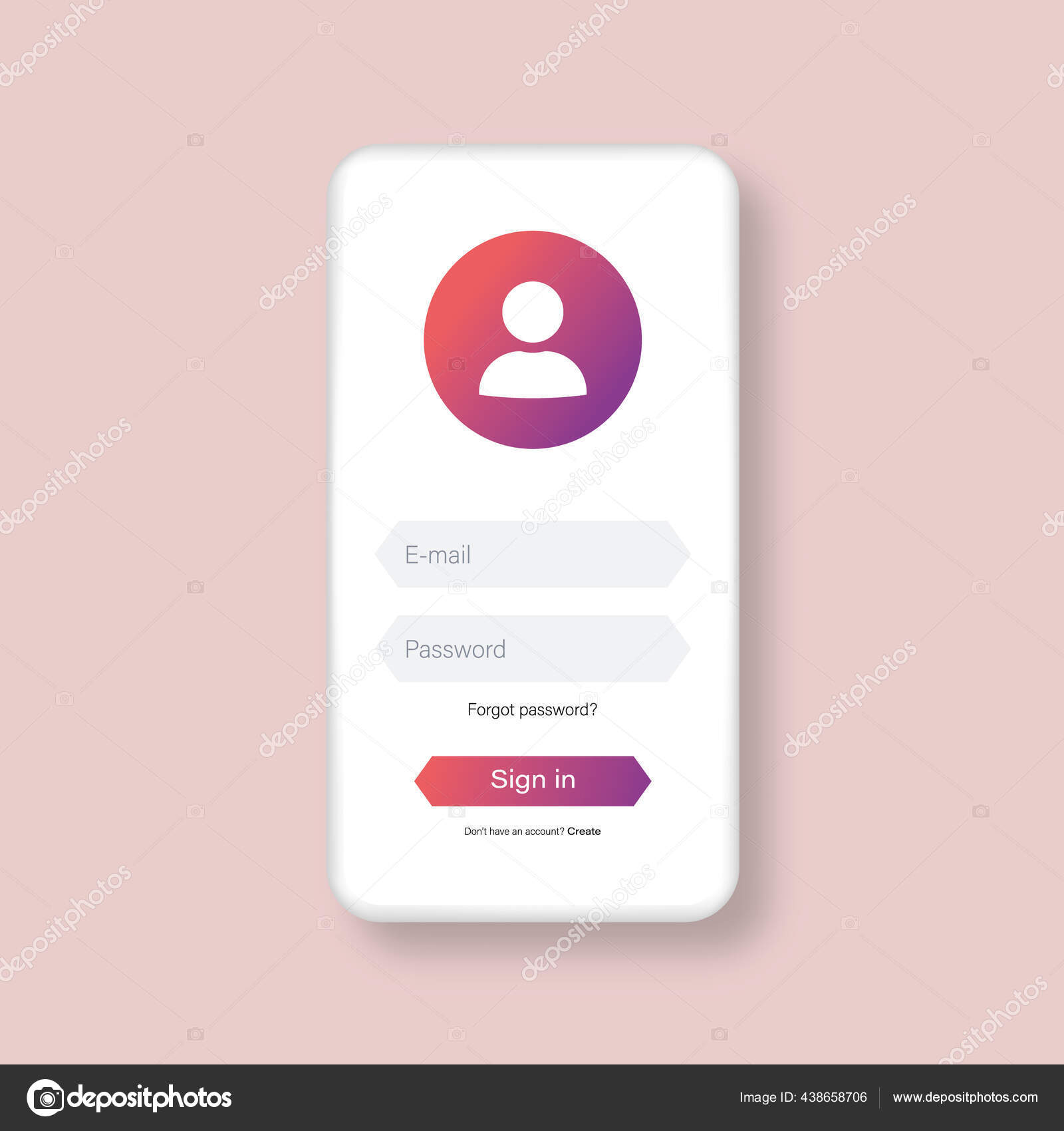 Registration Form Page White Smartphone Mockup Empty Login Page App ... Registration Form Page White Smartphone Mockup Empty Login Page App ...