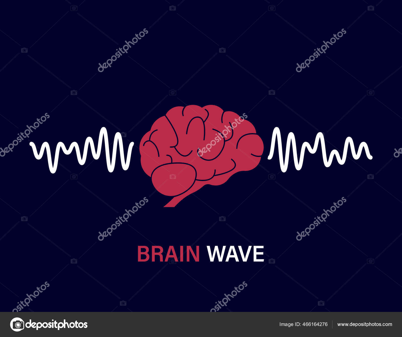 Human Brain Waves. Brain Activity Wave concept. Pink Mind with Mental ...