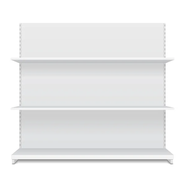 Mockup Blank Long Empty Showcase Display Retail Shelves Perspective ...