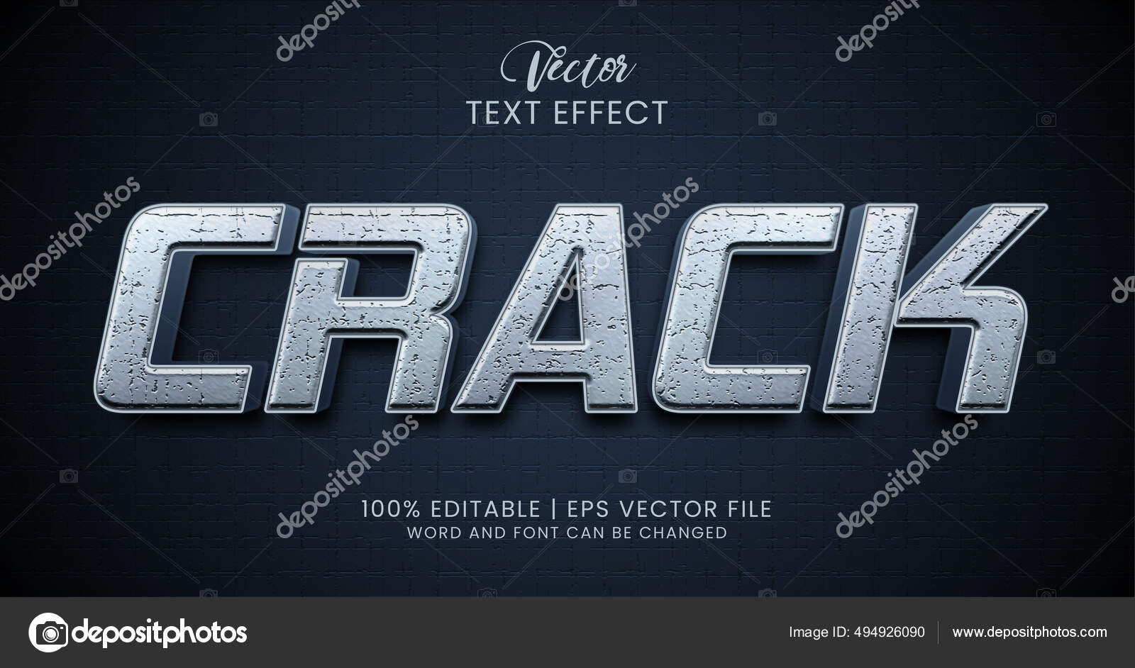 Crack Editable Text Effect Style Stock Vector by ©aze23 494926090