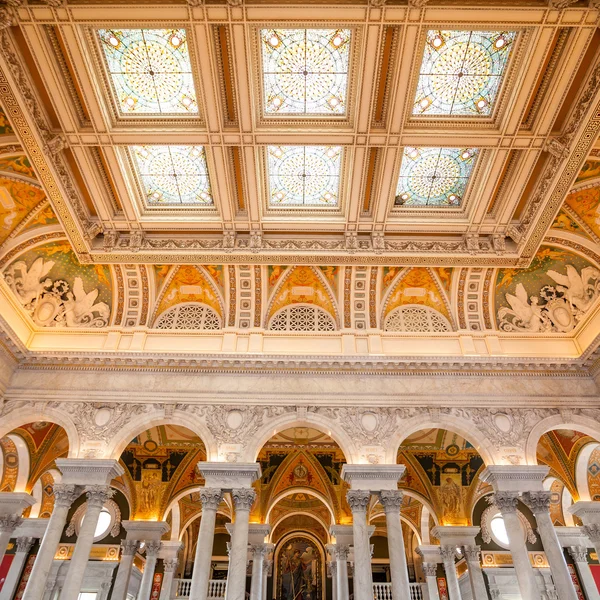 Library of Congress, interior of the building, DC — Stock Photo ...