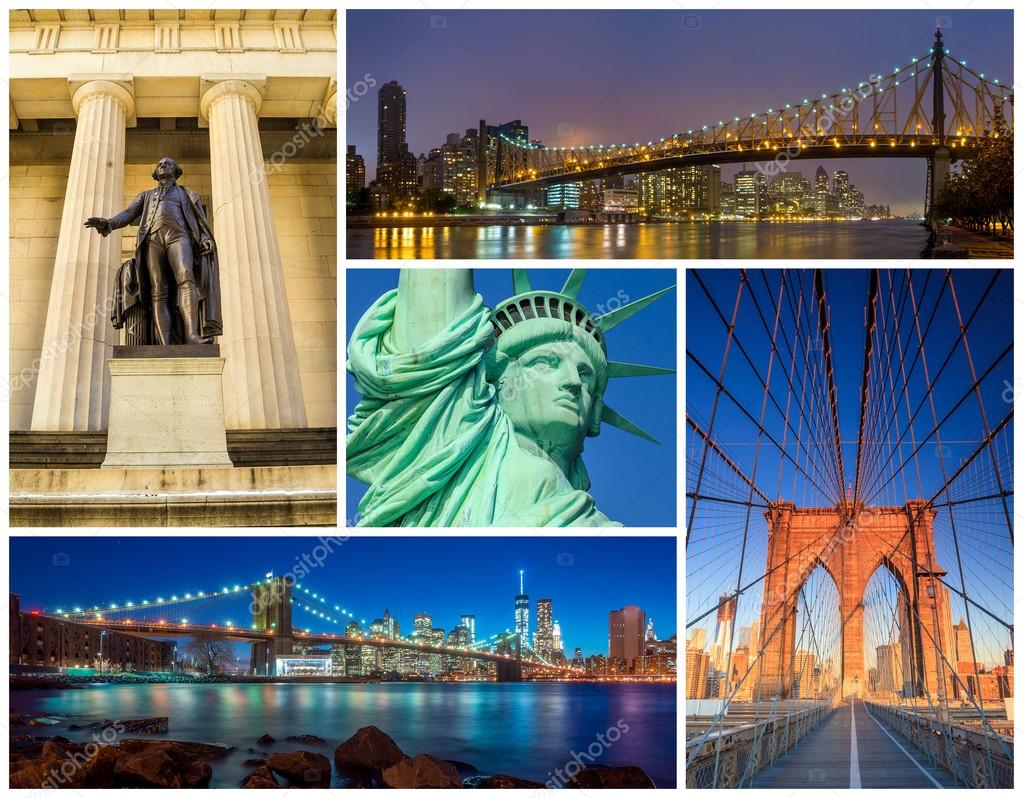 New York City famous landmarks picture collage Stock Photo by ©f11photo ...