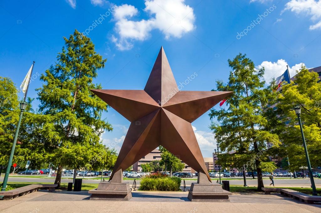 Texas Star in front of the Bob Bullock Texas State History Museu Stock ...