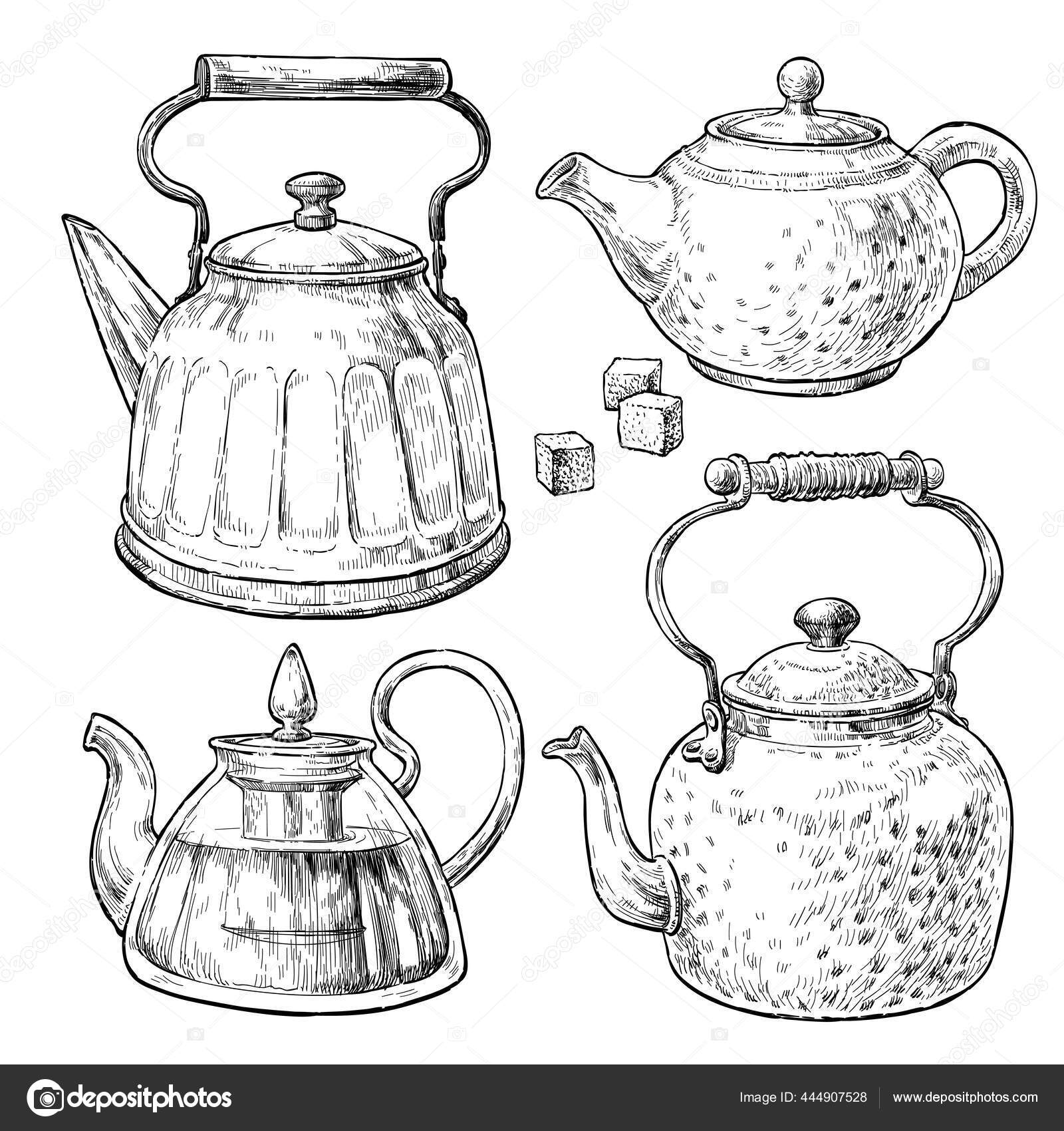 Vintage Teapot Drawing