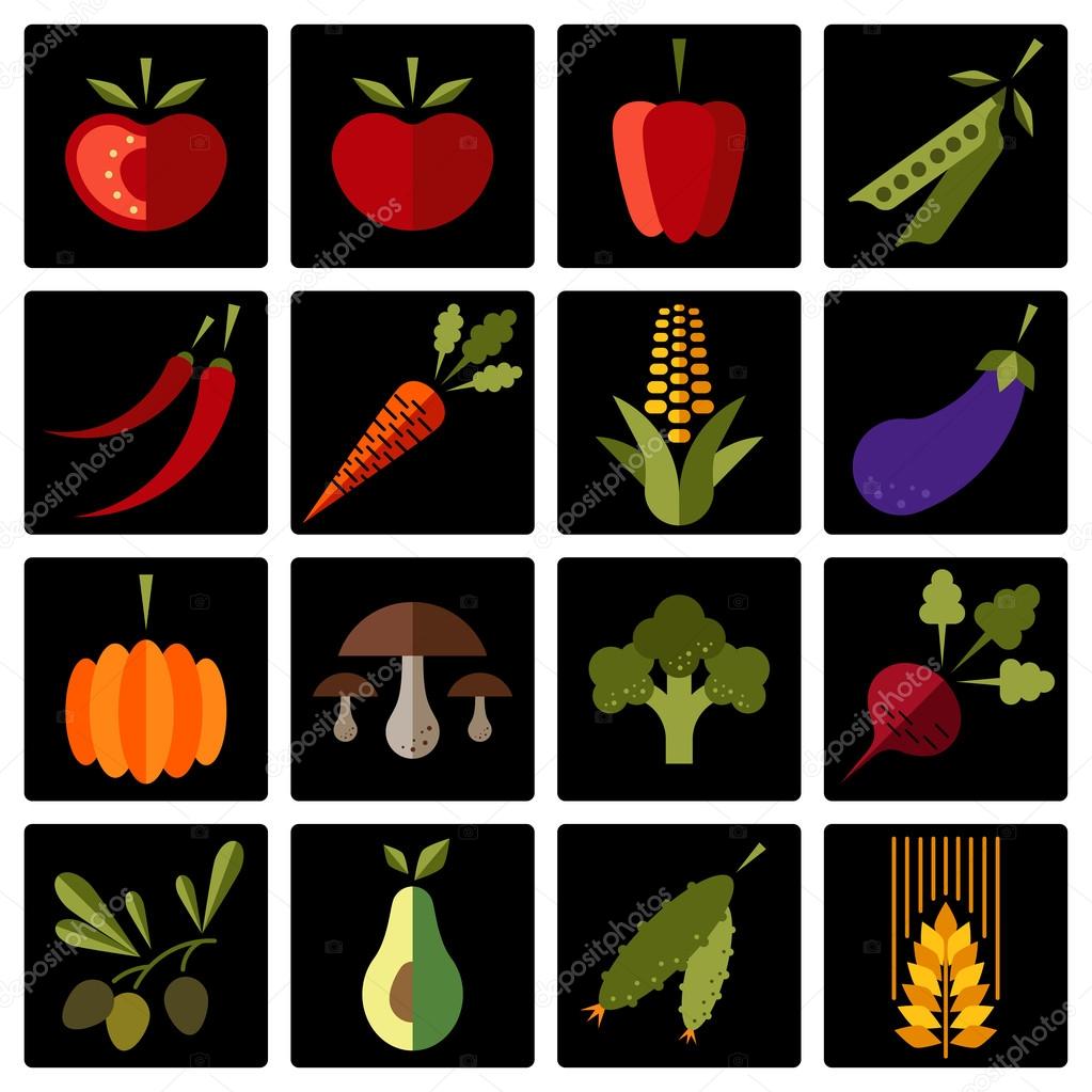 Vegetable color Icons set Stock Vector Image by ©Diana_Pryadieva #67090775