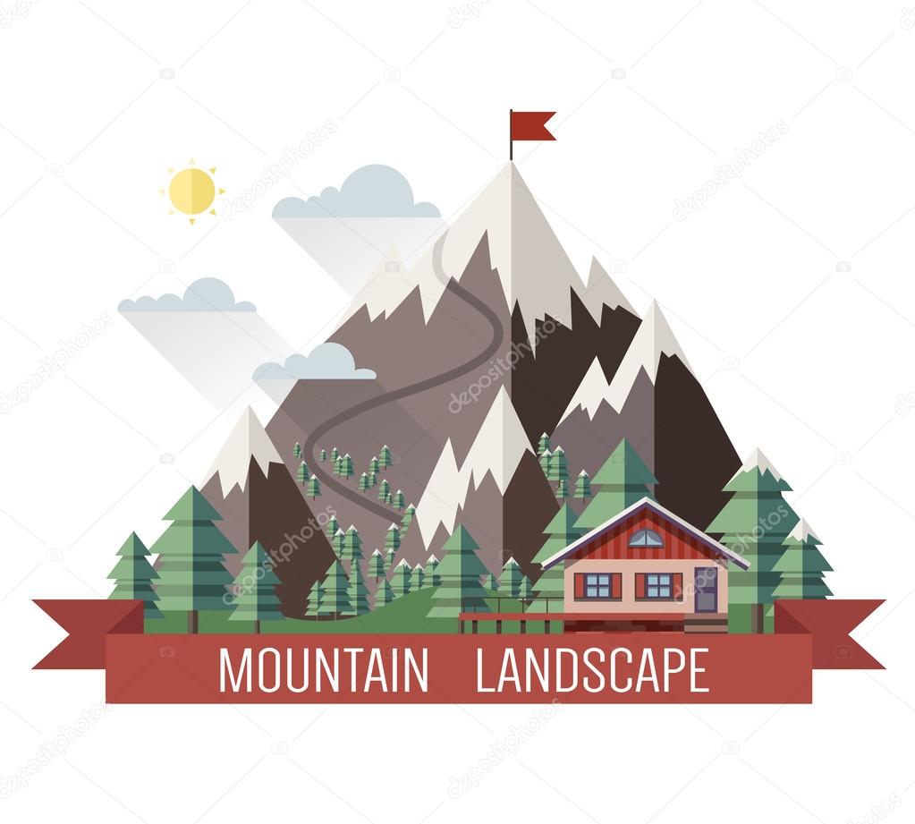 House in mountains with ski and mountains Stock Vector Image by ©Diana ...
