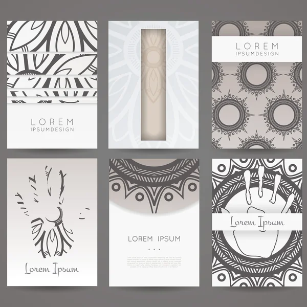 Vintage style brochure template design with modern art elements — Stock ...