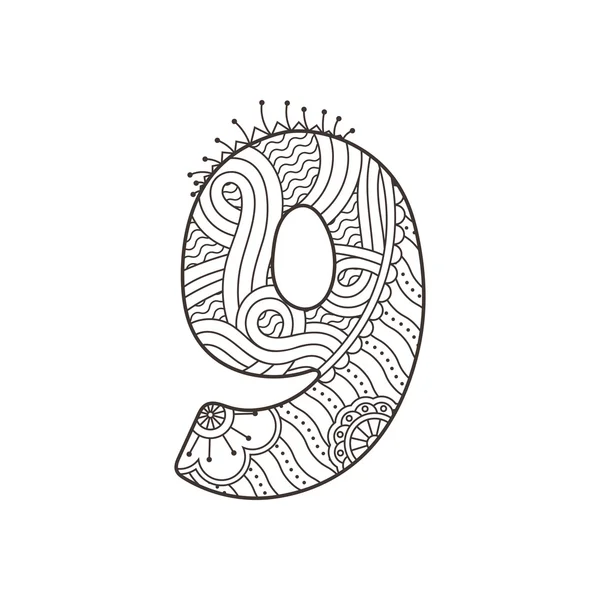 Zentangle number. Vector decorative number. Stock Vector Image by ...