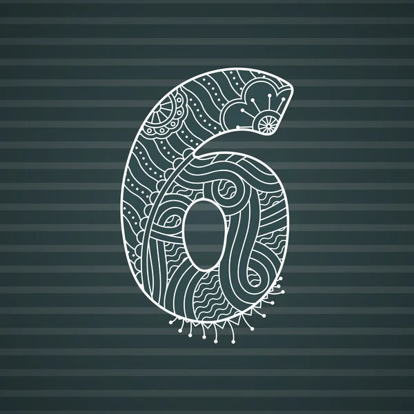 Zentangle number. Vector decorative number. Stock Vector Image by ...