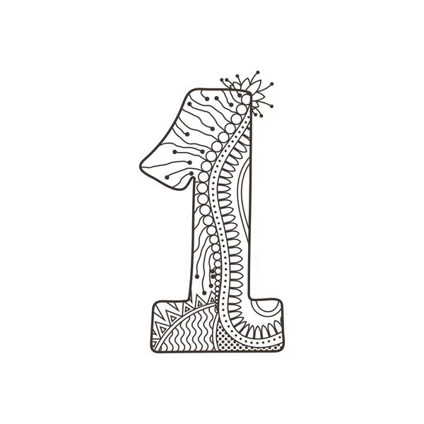 Zentangle number. Vector decorative number. Stock Vector Image by ...