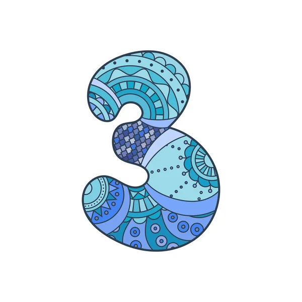 Zentangle number. Vector decorative number. Stock Vector Image by ...