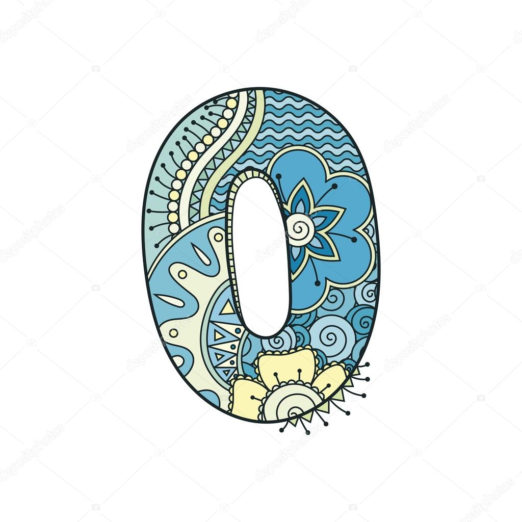 Zentangle number. Vector decorative number. Stock Vector Image by ...
