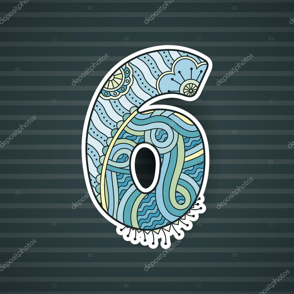 Zentangle number. Vector decorative number. Stock Vector Image by ...