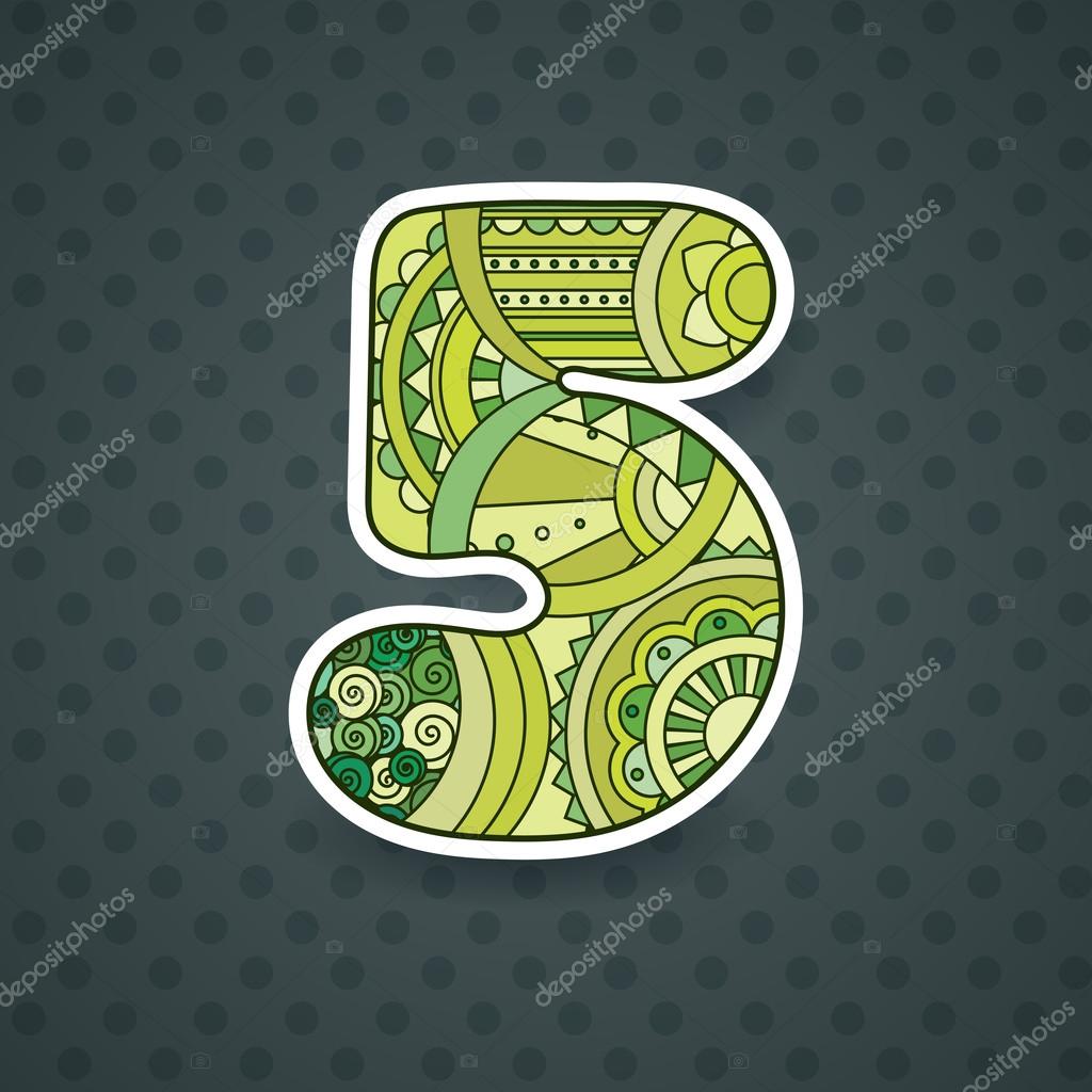 Zentangle number. Vector decorative number. Stock Vector Image by ...
