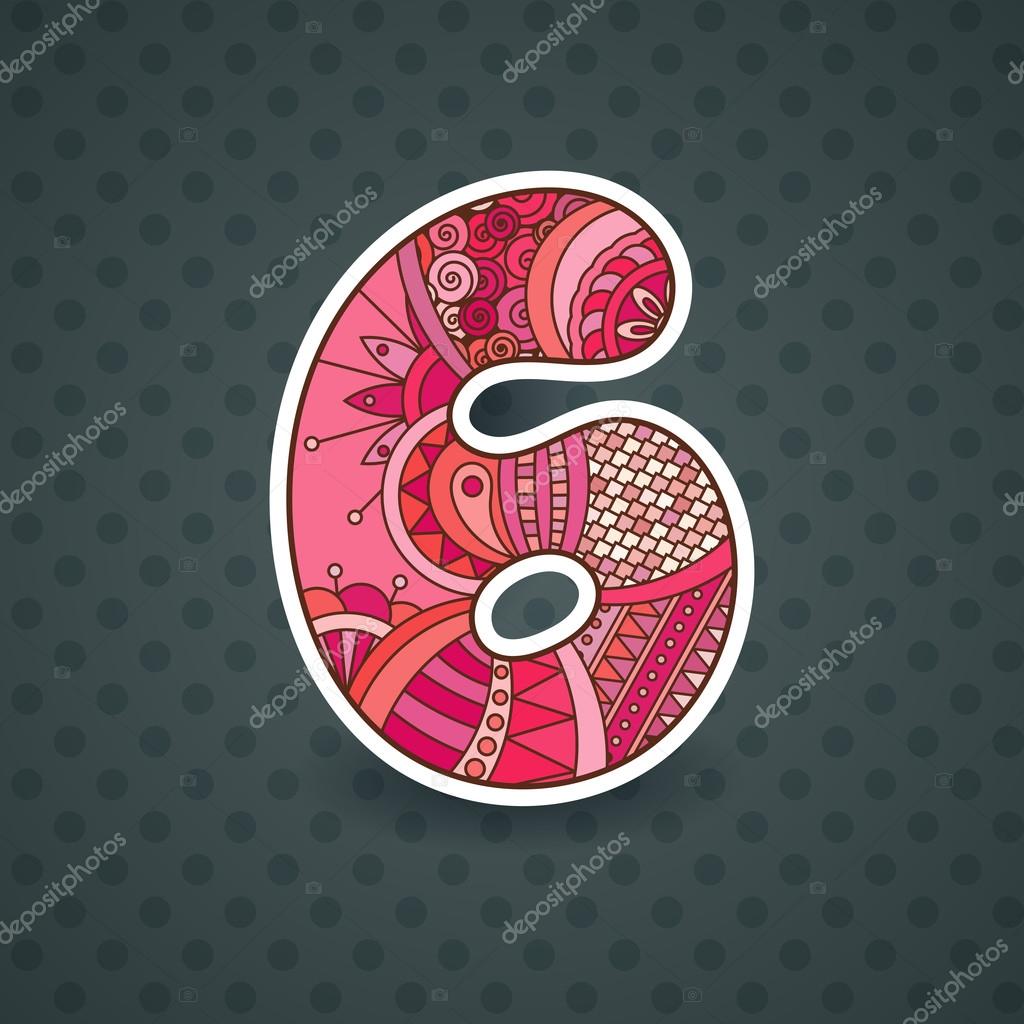 Zentangle number. Vector decorative number. Stock Vector Image by ...