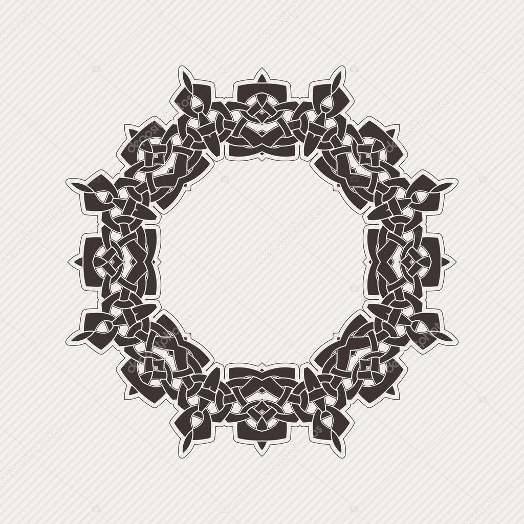 Vector ornate border. Gothic lace tattoo. Celtic weave with sharp ...