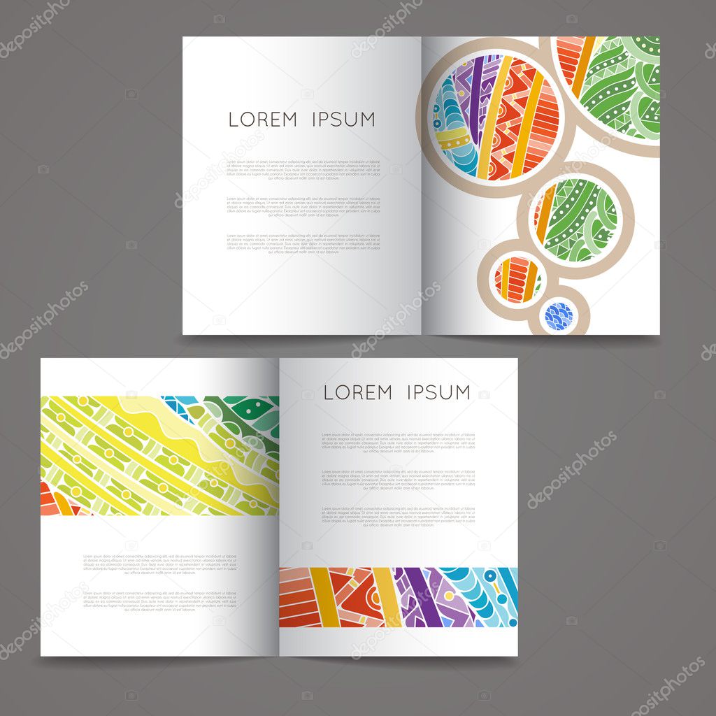 Set of vector design templates. Brochures in random colorful style ...
