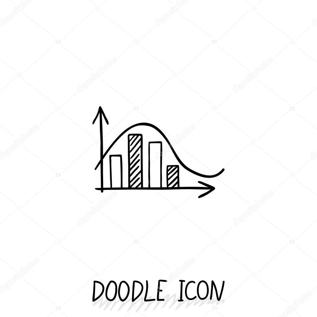 Vector doodle diagram icon. Chart with columns. Stock Vector by ...