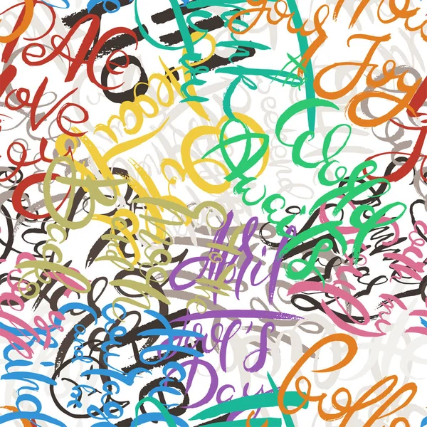 Graffiti Background Seamless Pattern Hand Style Tagging Vandal Vector ...