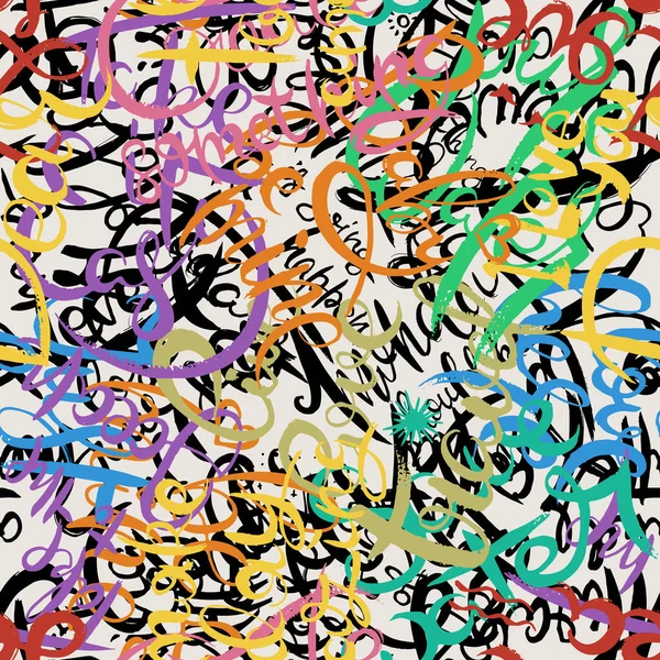 Graffiti Background Seamless Pattern Hand Style Tagging Vandal Vector ...