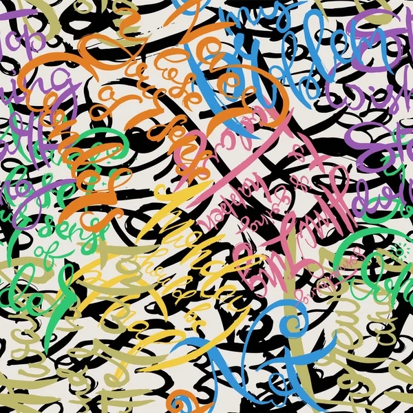 Graffiti Background Seamless Pattern Hand Style Tagging Vandal Vector ...