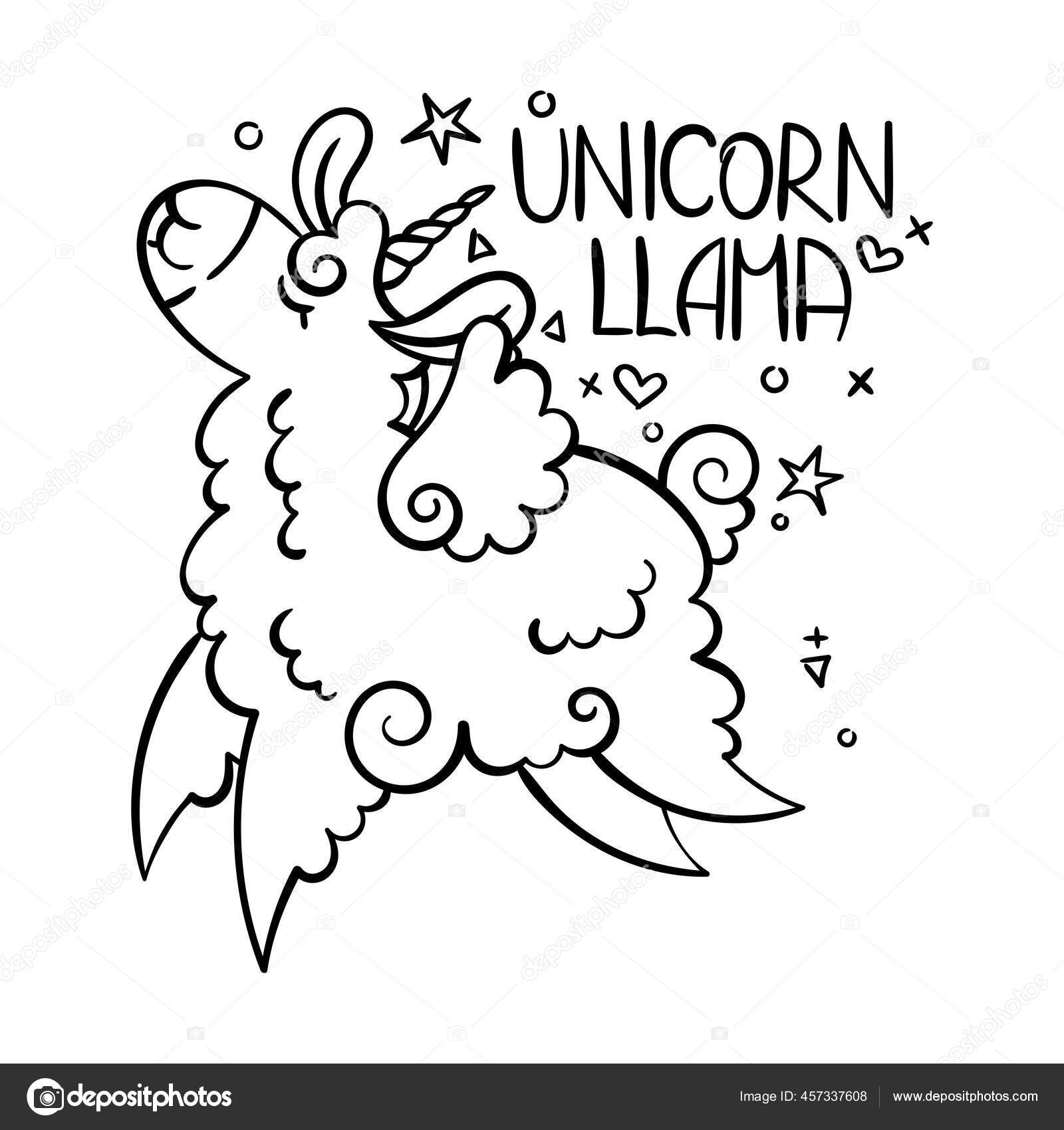 Unicorn Llama Coloring Pages