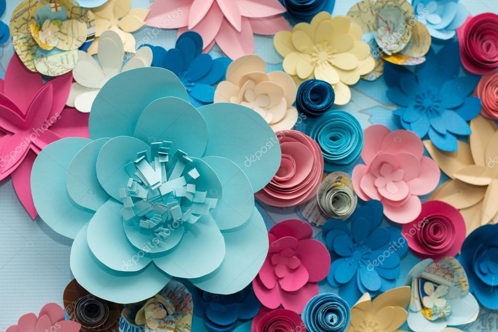 Colorful flowers paper background pattern lovely style. — Stock Photo ...