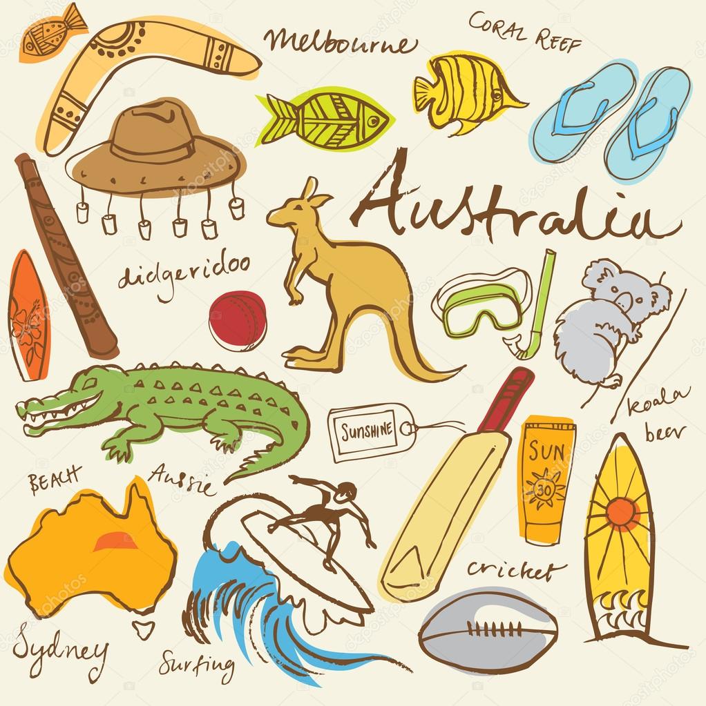 Collection of Australia icons — Stock Vector © OMW #64251751