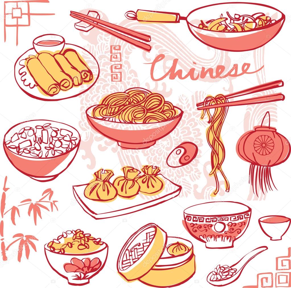Chinese Food Icons Stock Vector Image By ©omw 64251869