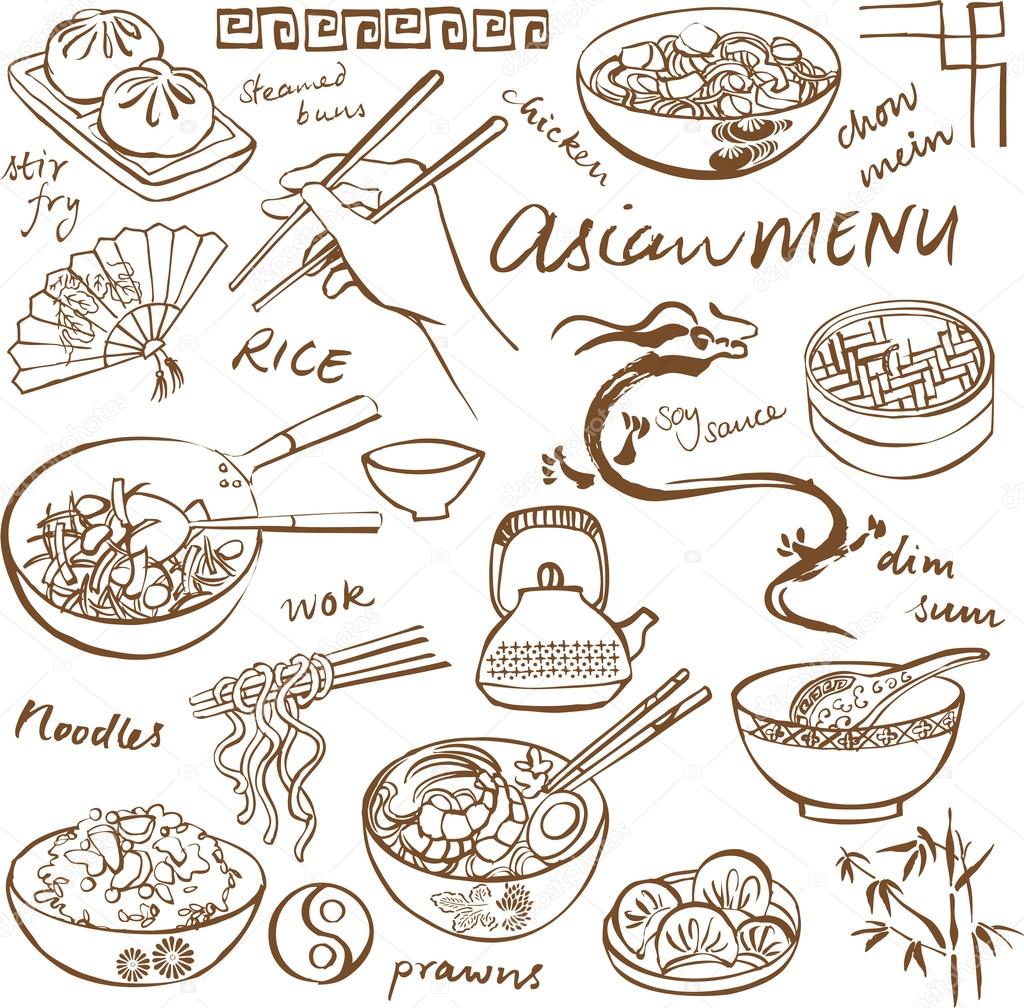 Chinese food icons Stock Vector Image by ©OMW #64252545