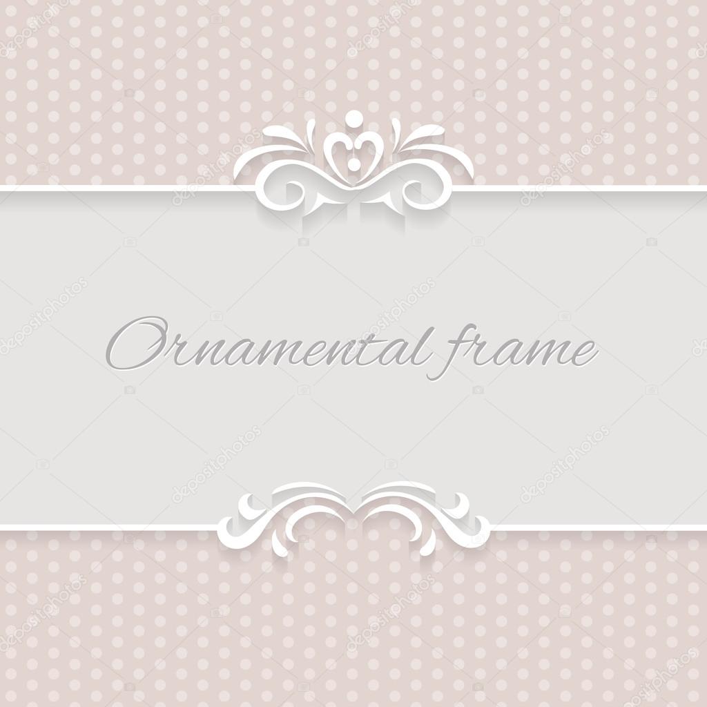 Paper background, vector frame with ornamental seamless borders — Stock ...
