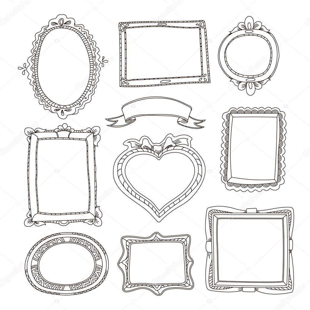 Set of doodle frames on white background — Stock Photo © Lightkite ...