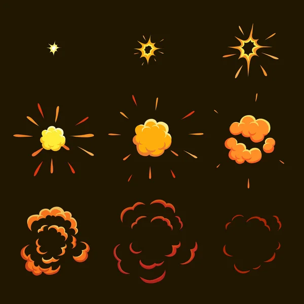 Explode effect animation Cartoon explosion frames Stock Vector Image by ©Lightkite #89648714