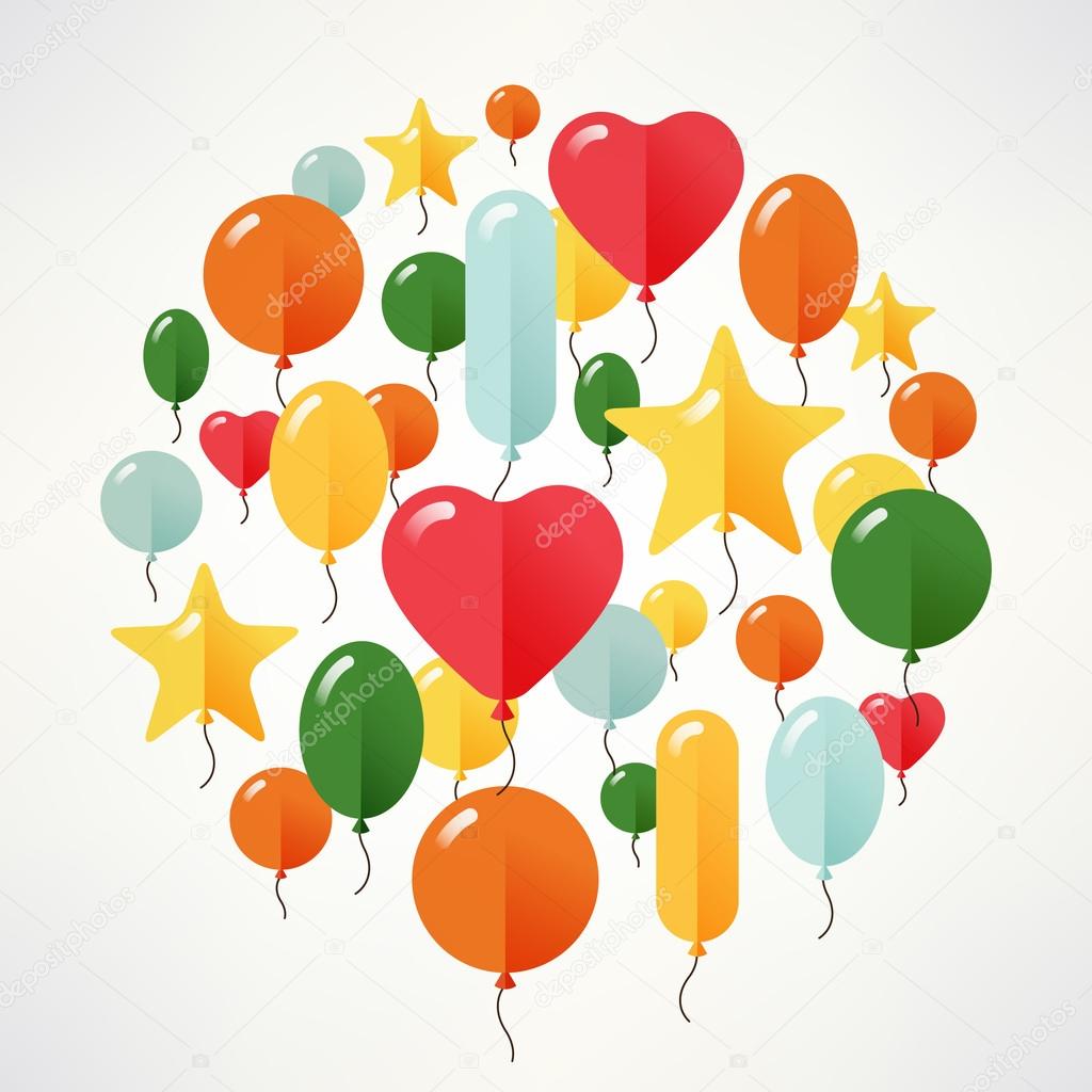 Flying balloons in round circle Stock Vector Image by ©masha_tace ...