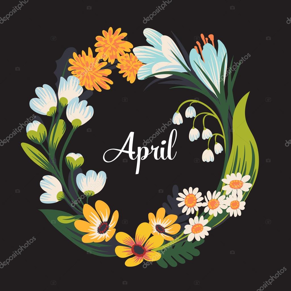 April design frame element Stock Vector by ©masha_tace 102844868