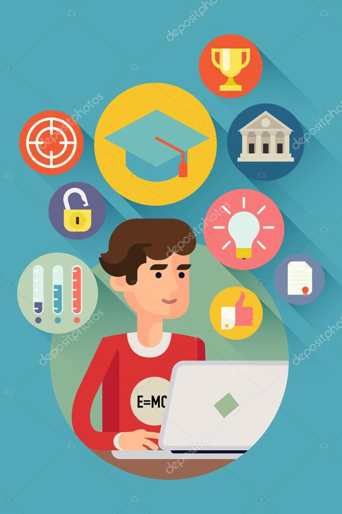 Online learning process Stock Vector Image by ©masha_tace #60821241