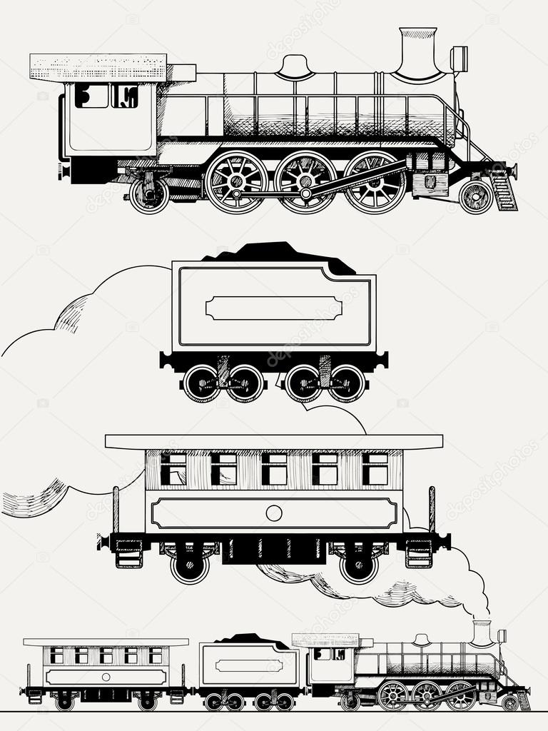 Old train engraving Stock Vector Image by ©masha_tace #60822641