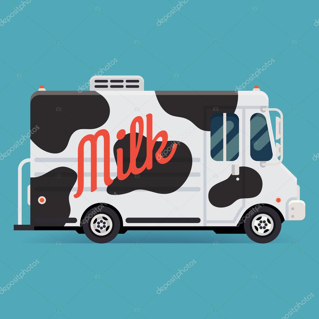 Milk delivery truck — Stock Vector © masha_tace #60823503