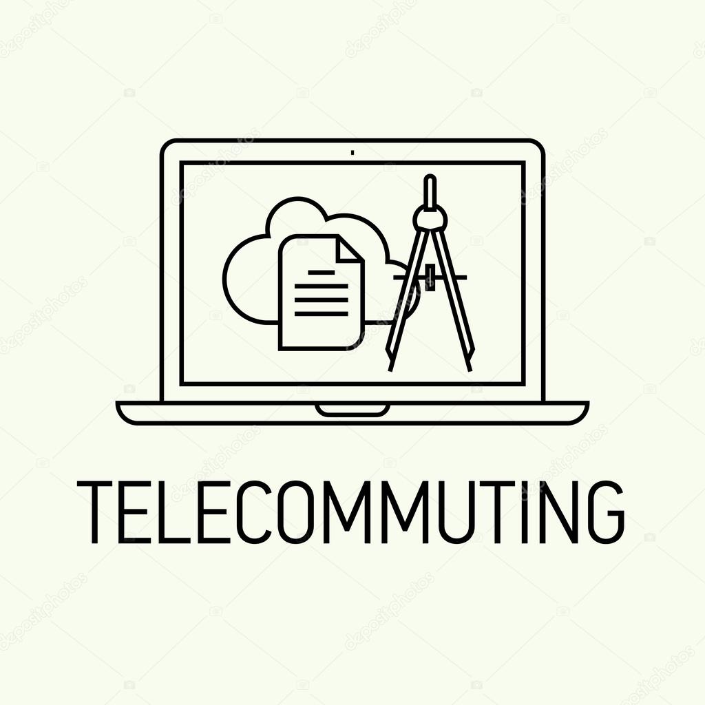 Telecommuting in business and industry. Stock Vector Image by ©masha ...