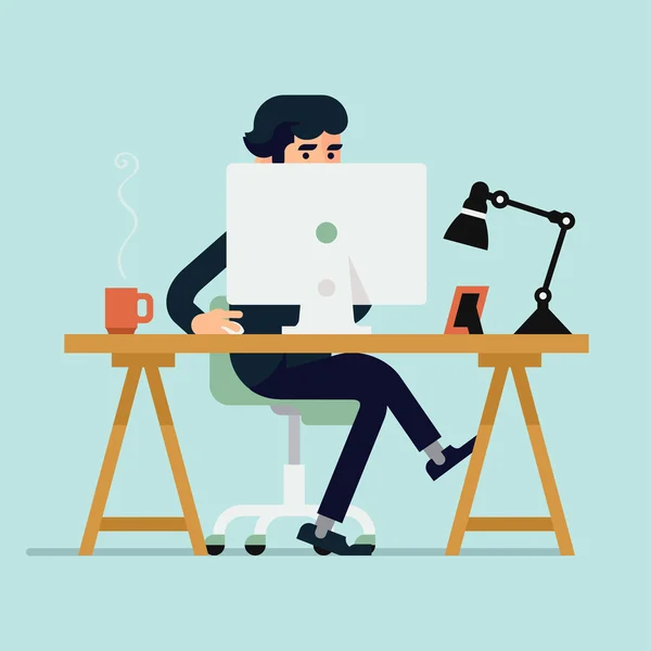 Man on computer Vector Art Stock Images | Depositphotos