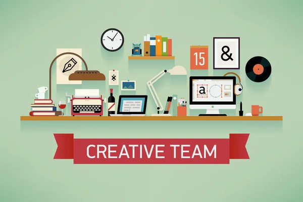 Creative team workspace Stock Vector Image by ©masha_tace #62770085