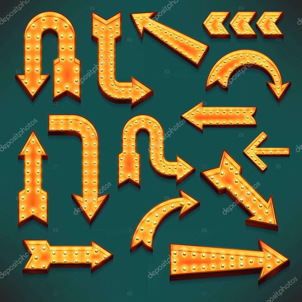 Arrows with electric bulbs — Stock Vector © masha_tace #62770213