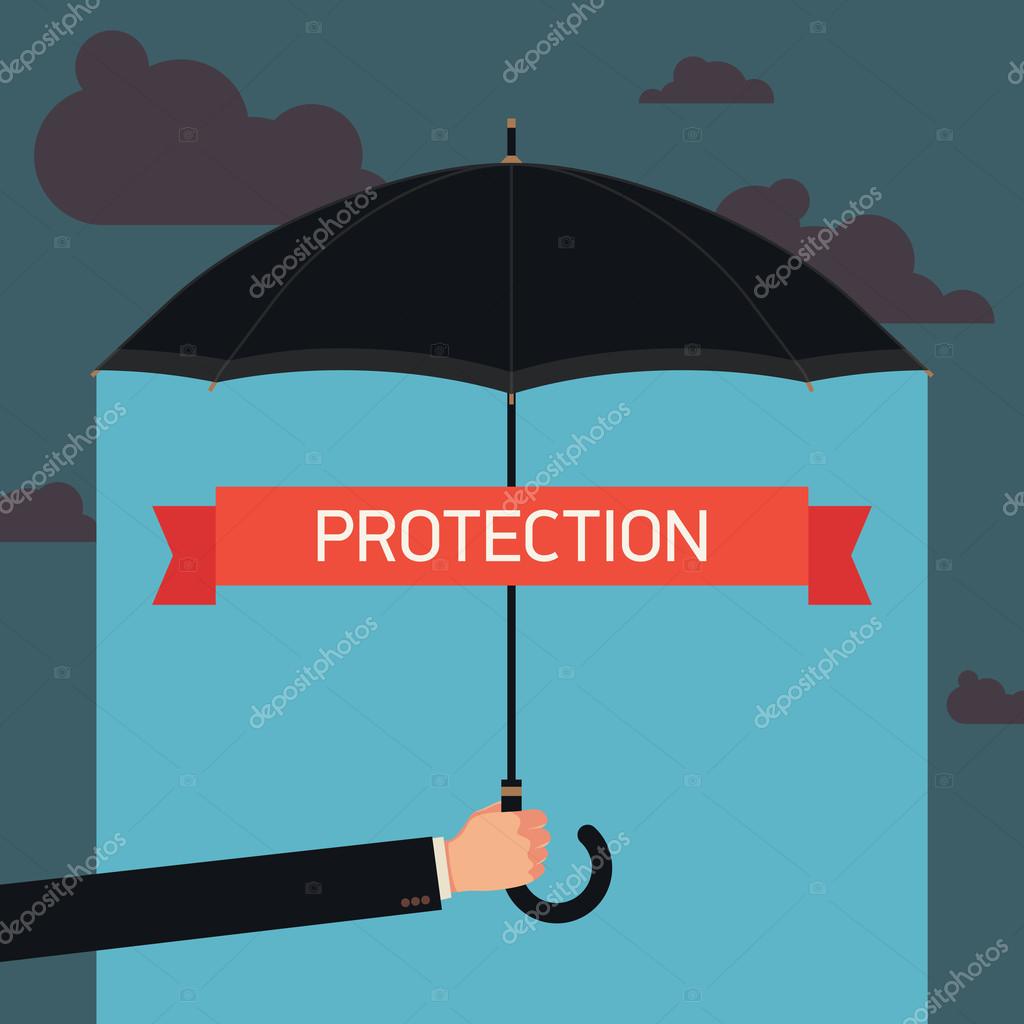 Umbrella protected area and storm Stock Vector by ©masha_tace 64597945