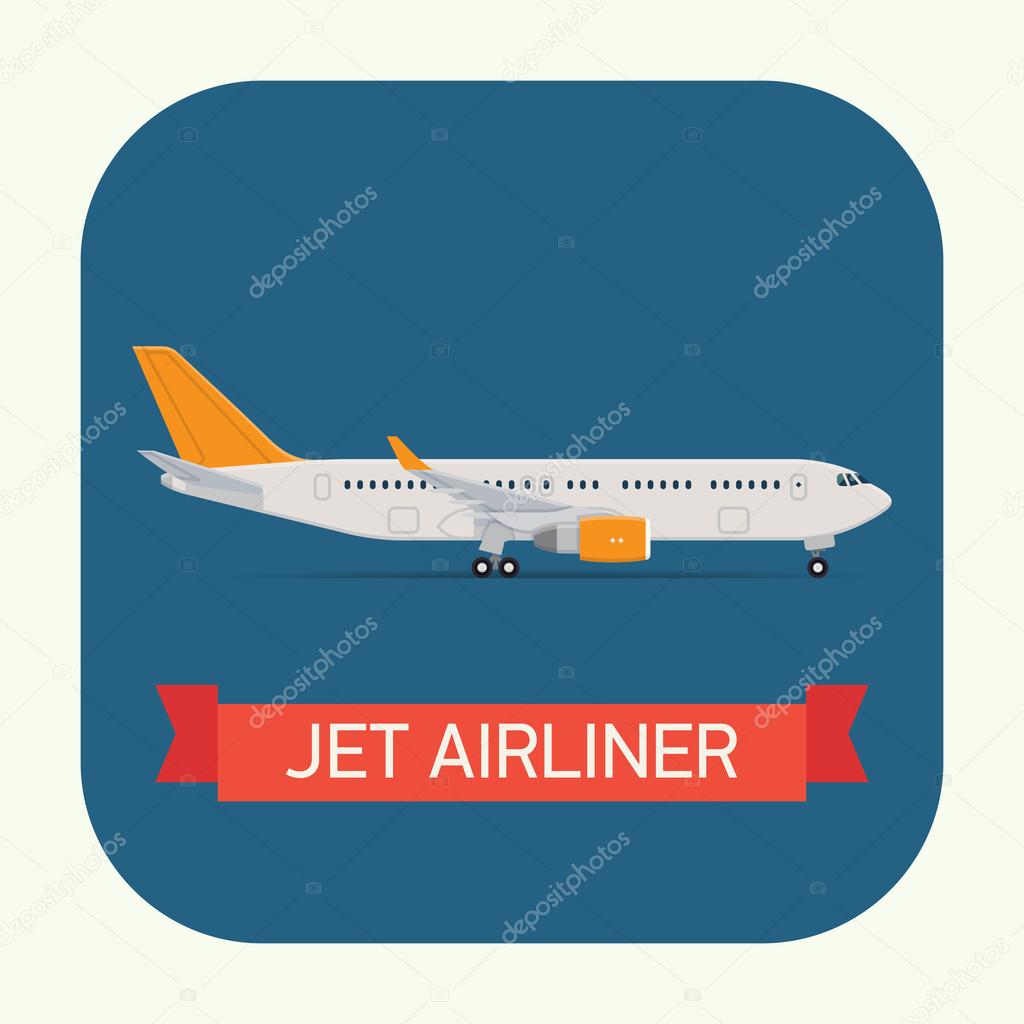 Jet airliner plane icon Stock Vector by ©masha_tace 64598479