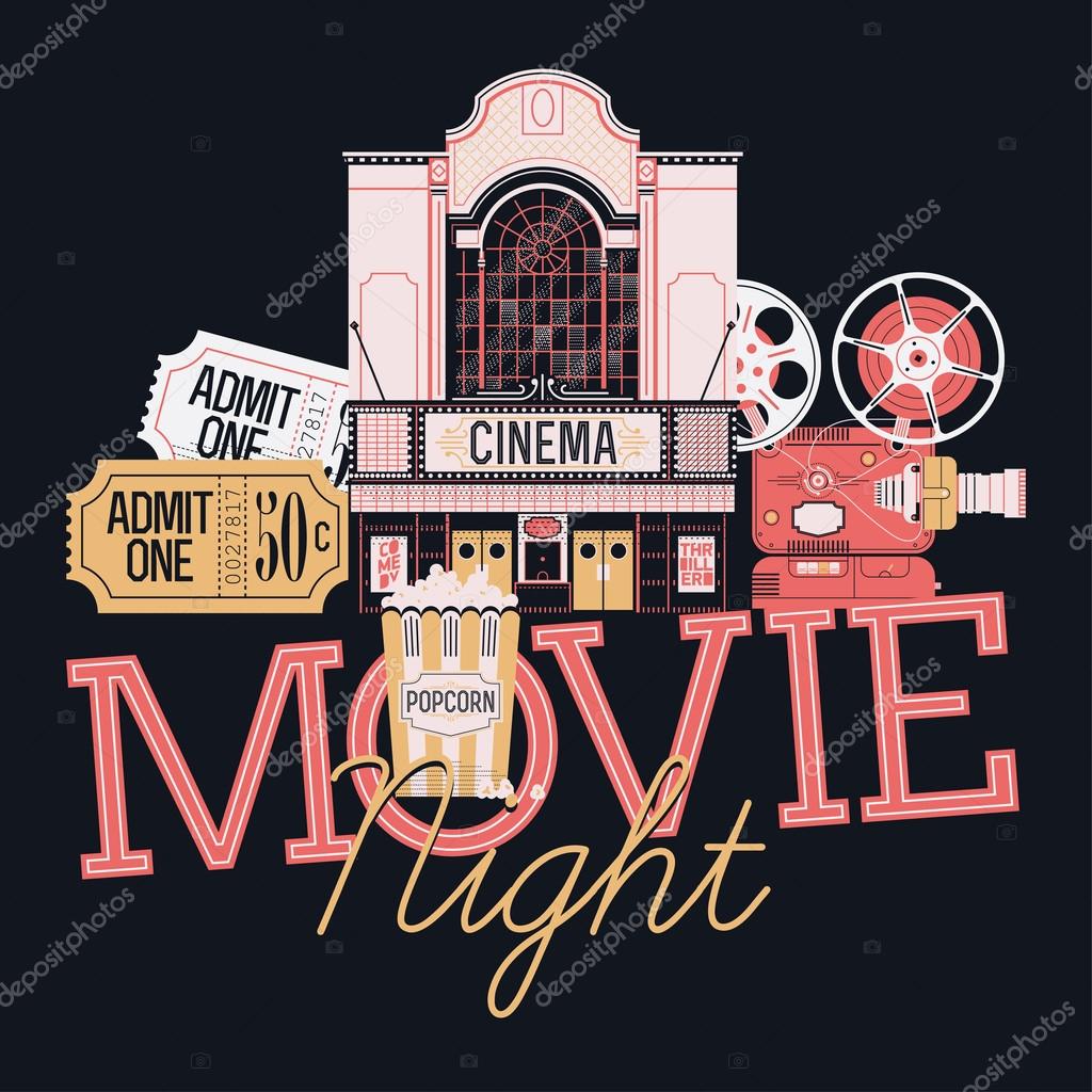 Movie Night event — Stock Vector © masha_tace #74088829