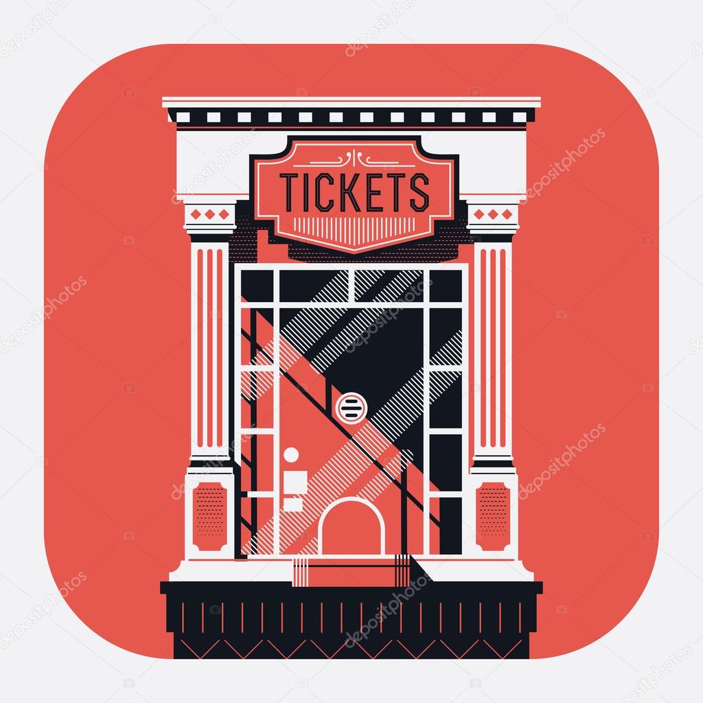 Movie theater tickets booth — Stock Vector © masha_tace #74088983