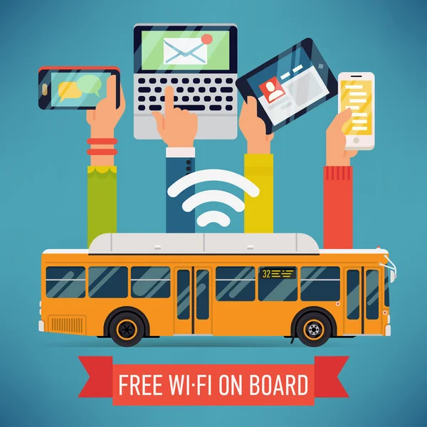 Bus with wi-fi access Stock Vector Image by ©masha_tace #79018436