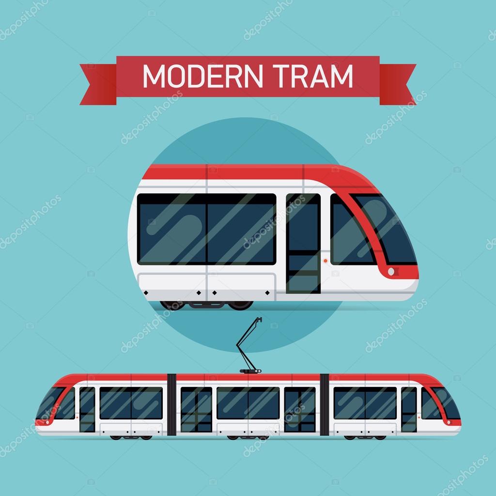 Modern tramway train — Stock Vector © masha_tace #82222362