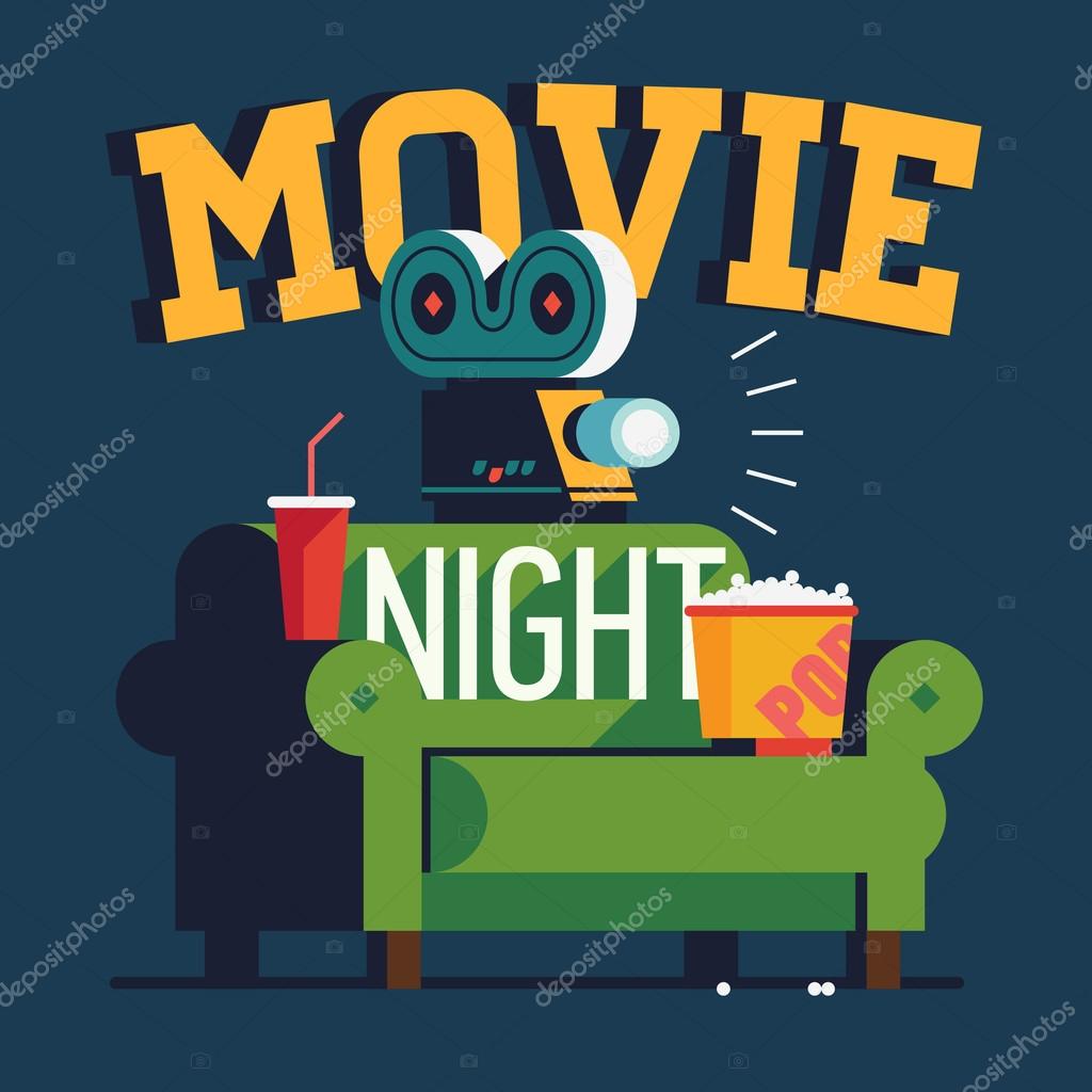 'Movie Night' flat design — Stock Vector © masha_tace #84356766